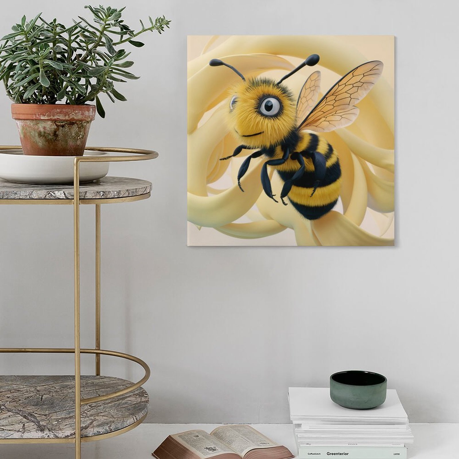 Fluffy Bumble Bee Cute Cartoon Bee 4 Pictures Print - Temu