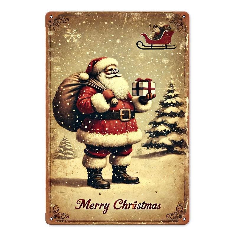 Merry Christmas Vintage Tin Sign 8x12 Inch Retro - Temu