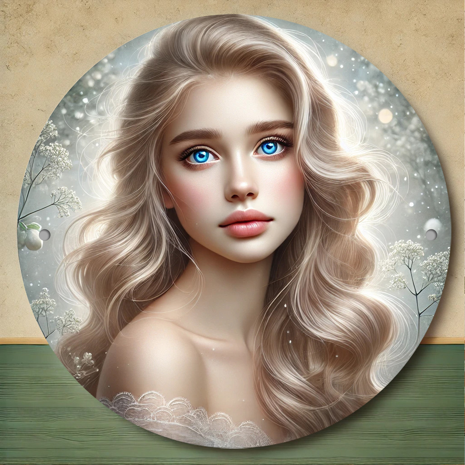 Očaravajuća Plava Devojka Aluminijumska Zidna Umetnost - Temu Serbia