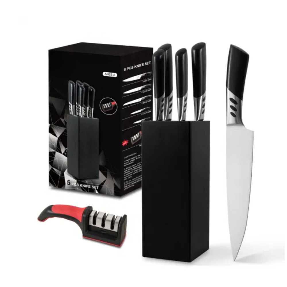 Stainless Steel Kitchen Knife Set Hardwood - Temu