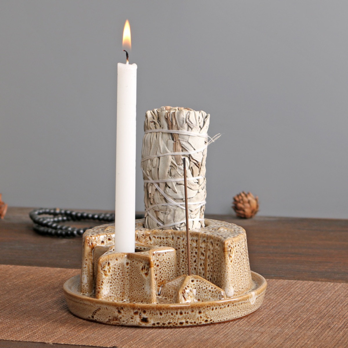 ceramic candle holder sold on Temu United States