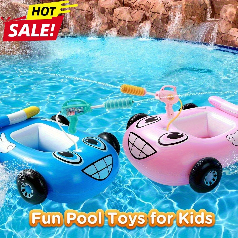 Car Shaped Floatie Kids Car Pool Float With Water Gun - Inflatable ...