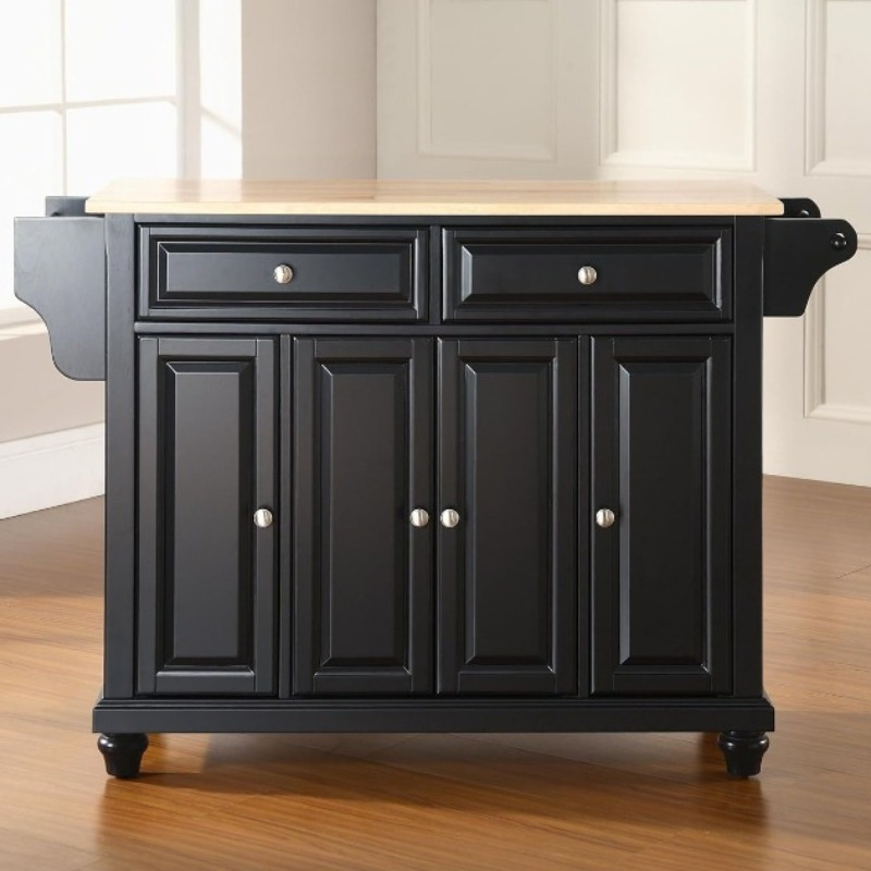 Wood Top Rolling Kitchen Island Storage Cart Microwave Stand - Temu