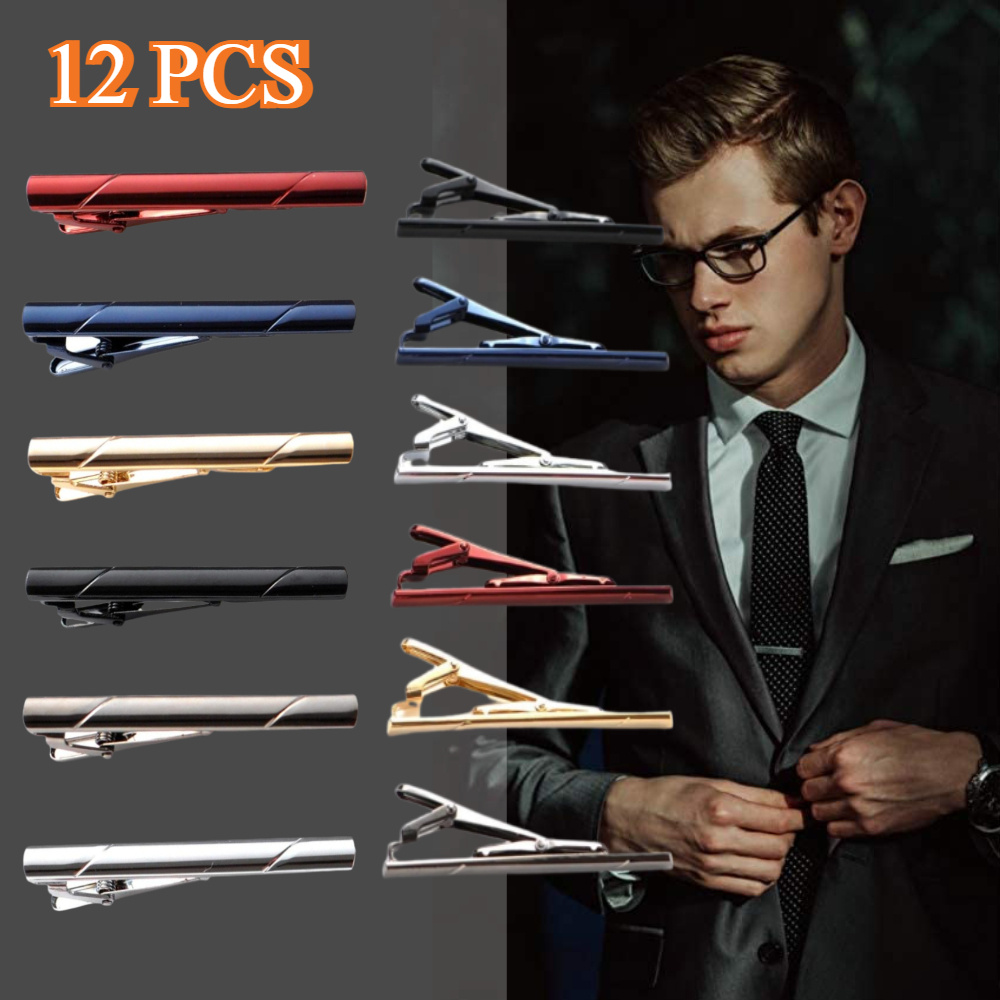 Tie Clips Jstyle 12 Pcs Tie Clip Set For Men - Classic Tie Bars For ...