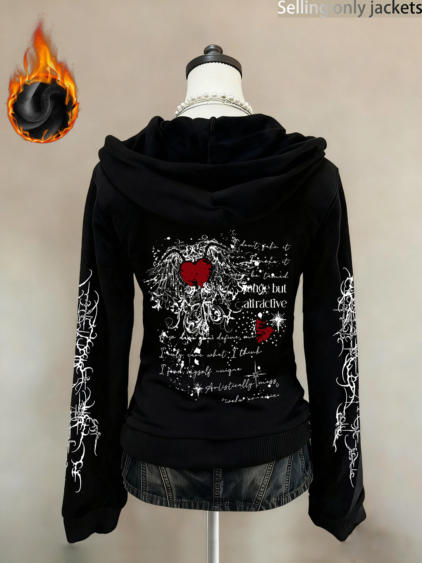 gothic hoodies sold on Temu United States