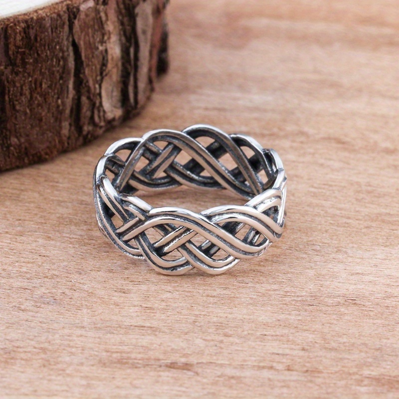 New Multi line String Knot Antique Distressed Ring Popular - Temu