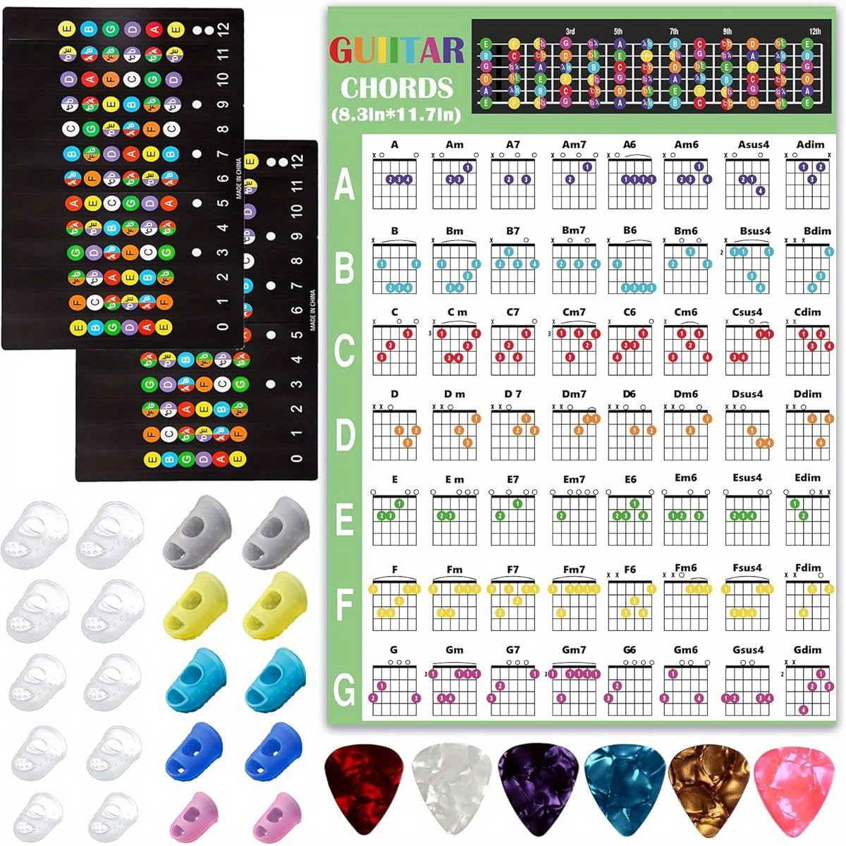 Ukulele Chord Chart Reference Guide - A4 Size, Laminated, With Major ...