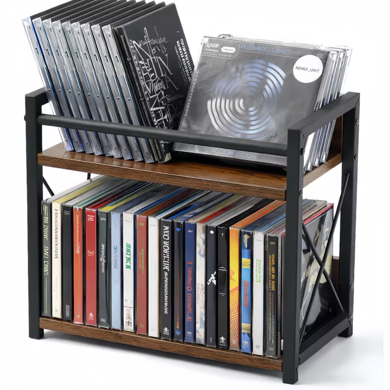 vinyl record storage rack sold on Temu United States