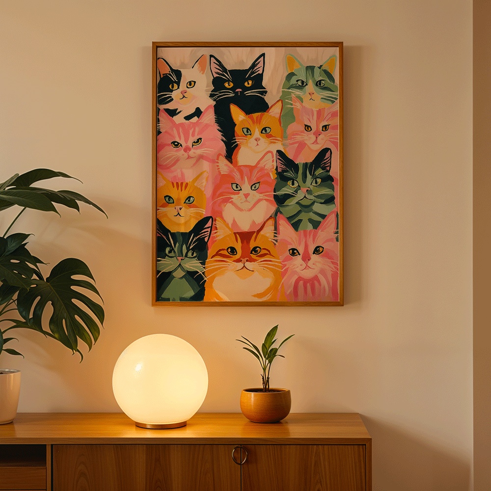 cat wall art sold on Temu United States