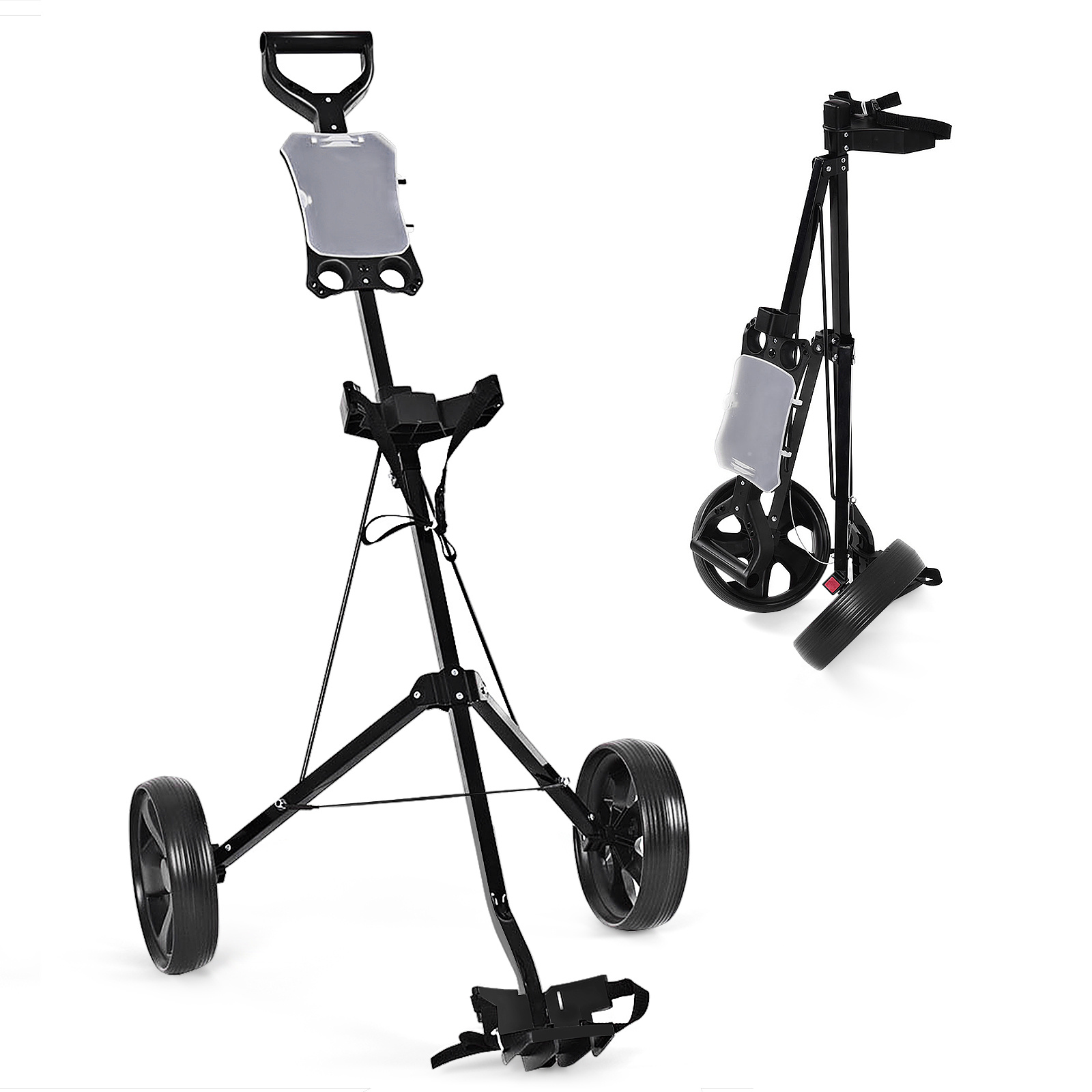 2 Wheel Golf Push Cart Foldable Golf Trolley - Temu