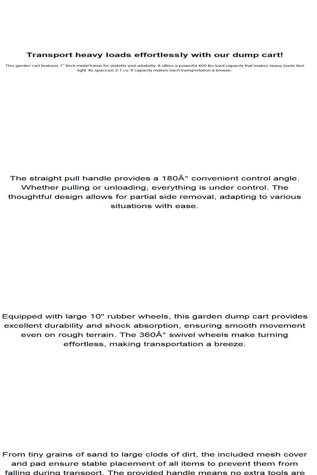 Metal Garden Dump Cart Heavy Duty Utility Wheelbarrow 181kg - Temu ...