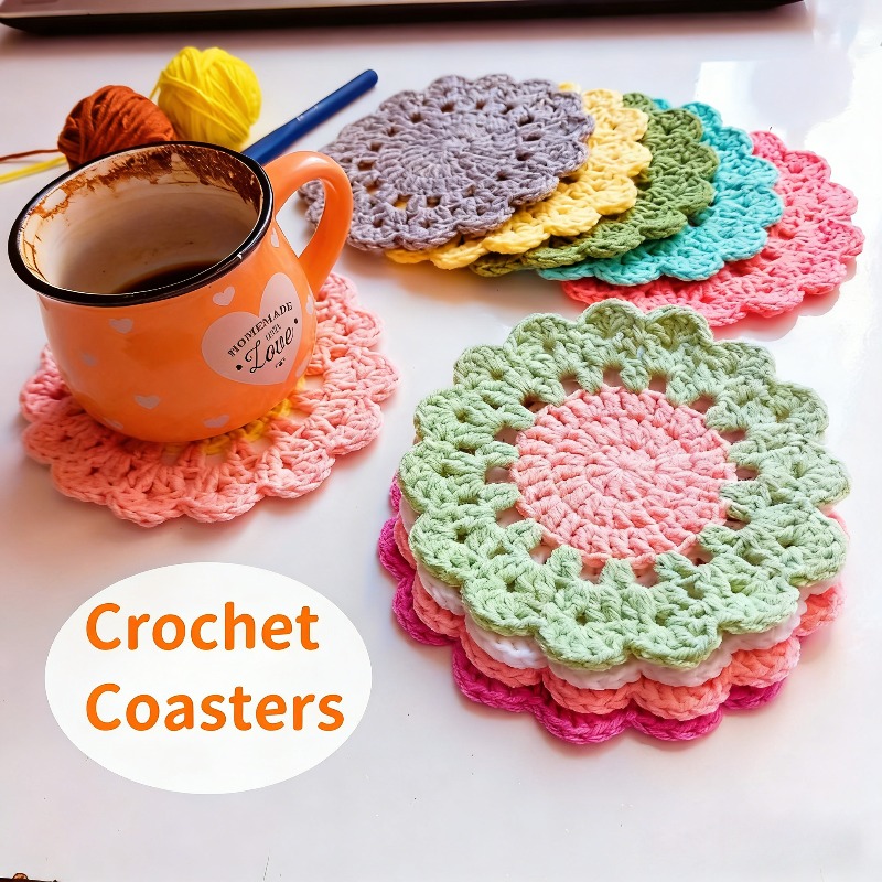 crochet coasters sold on Temu United States