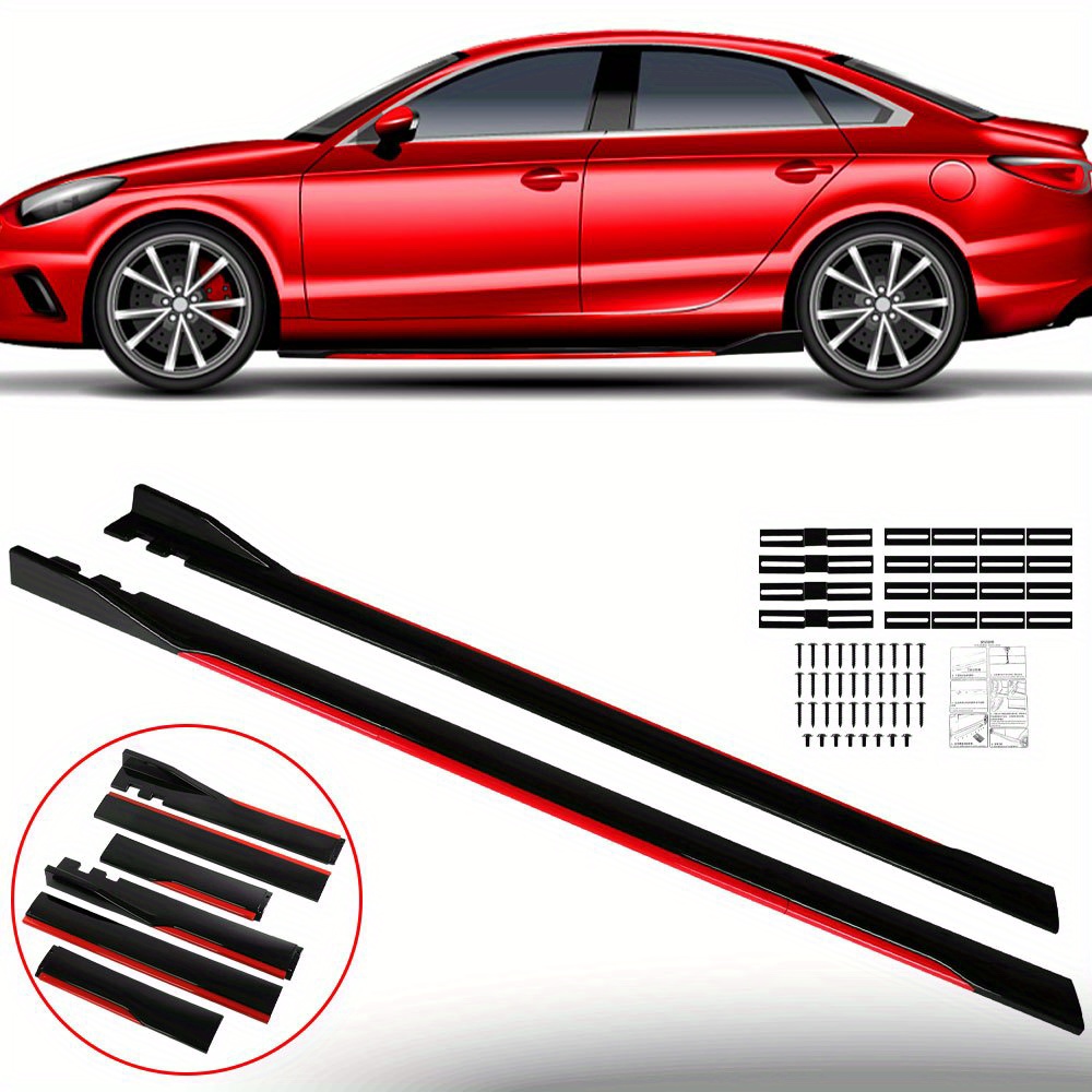 200cm/78.7'' Car Winglet Rocker Panel Splitters Side Skirt Extensions ...