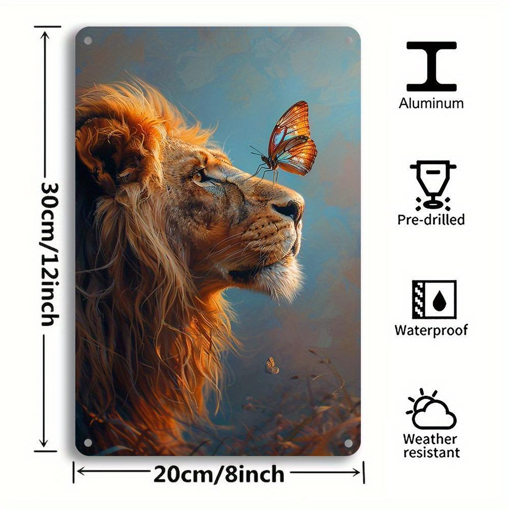 Vintage Lion Metal Sign - Temu