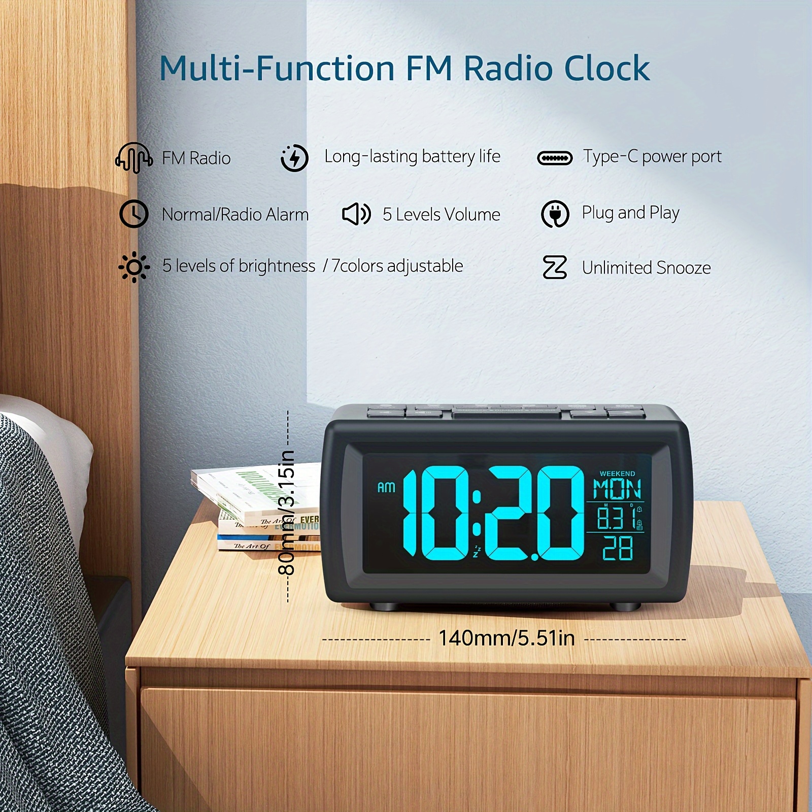 radio clock sold on Temu New Zealand
