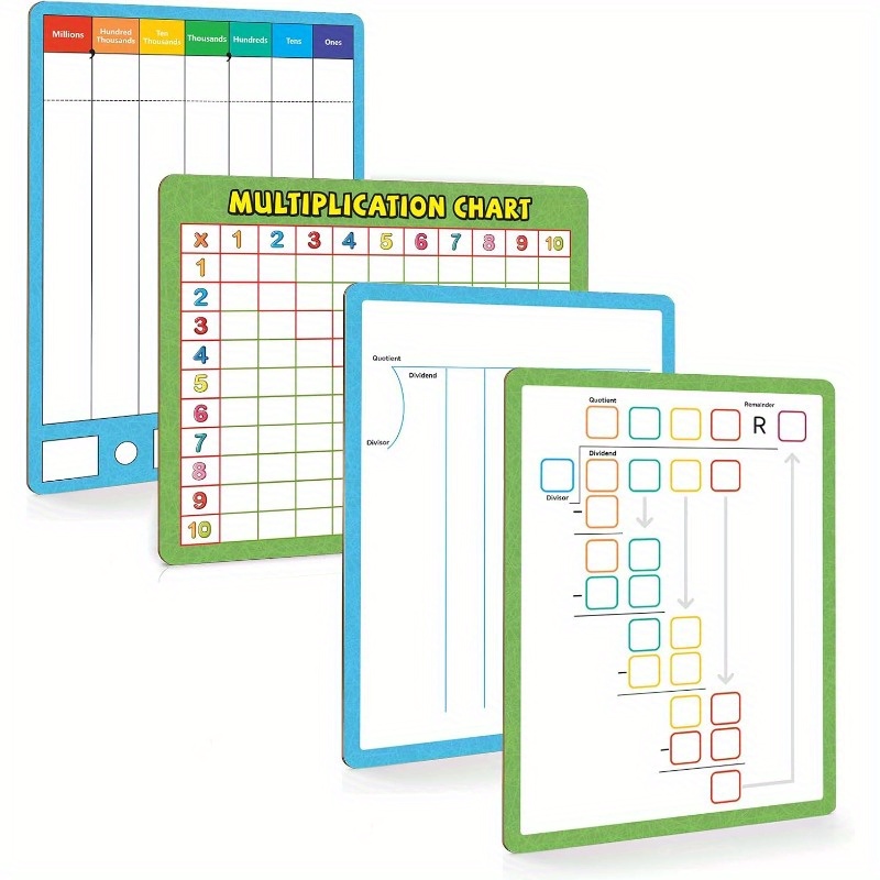 Classroom Math Manipulatives 48 Pack Dry Erase Math Whiteboards ...