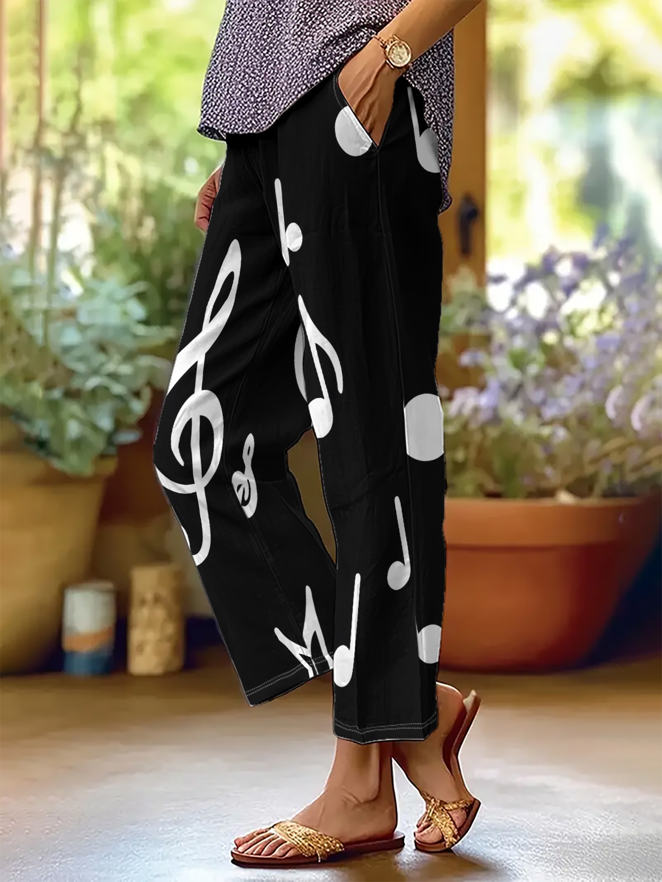 music note pants sold on Temu United States