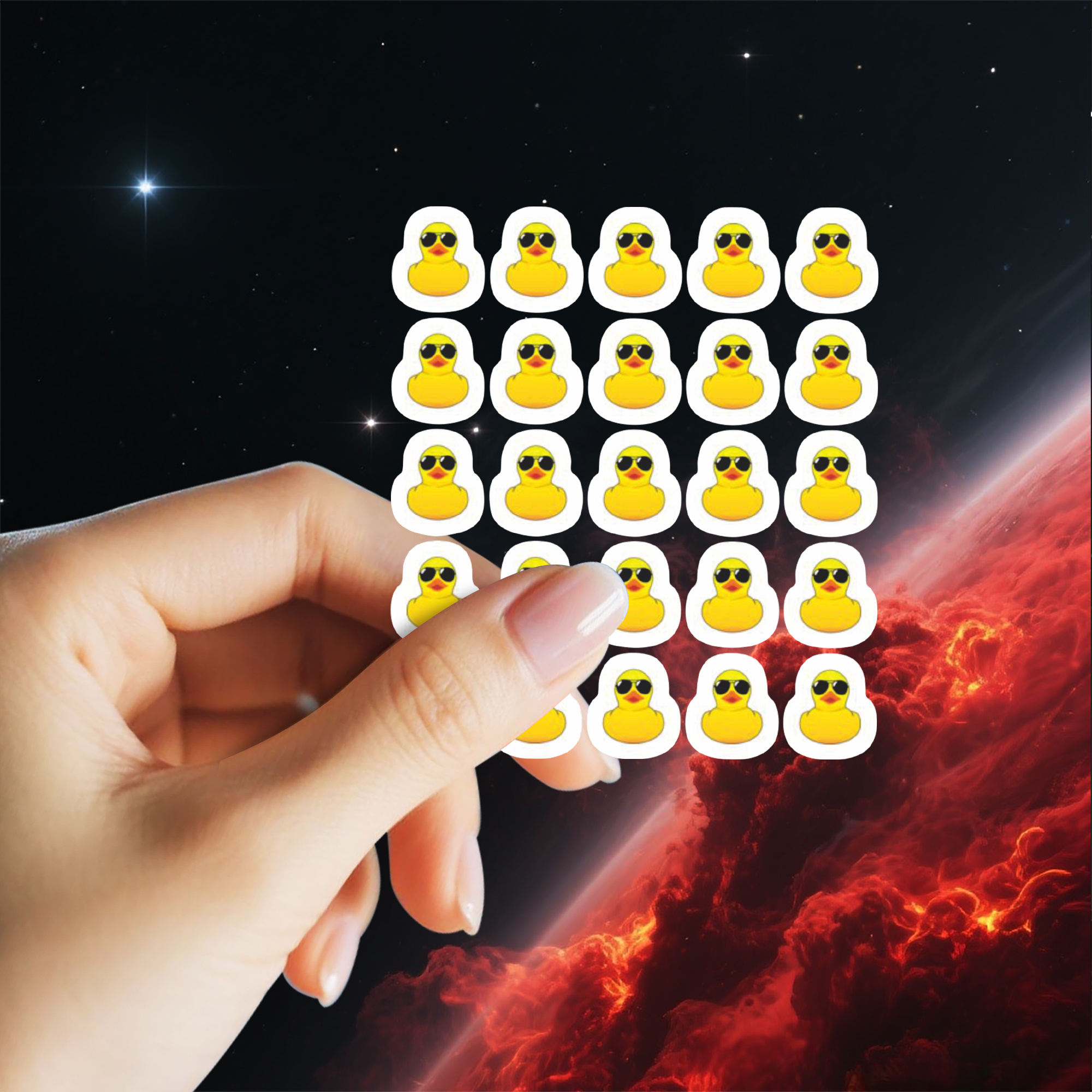 rubber duck stickers sold on Temu United States