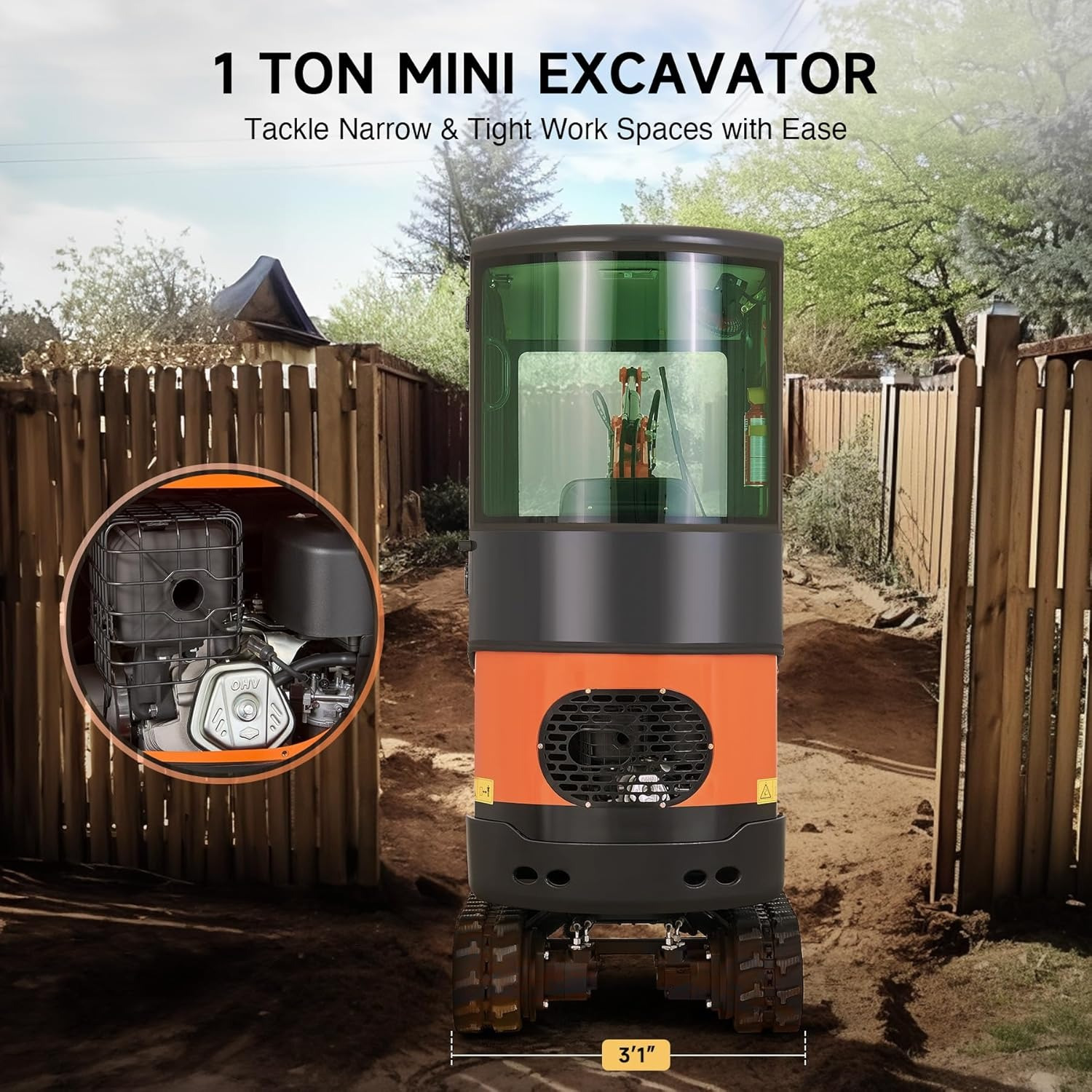 mini excavator sold on Temu United States