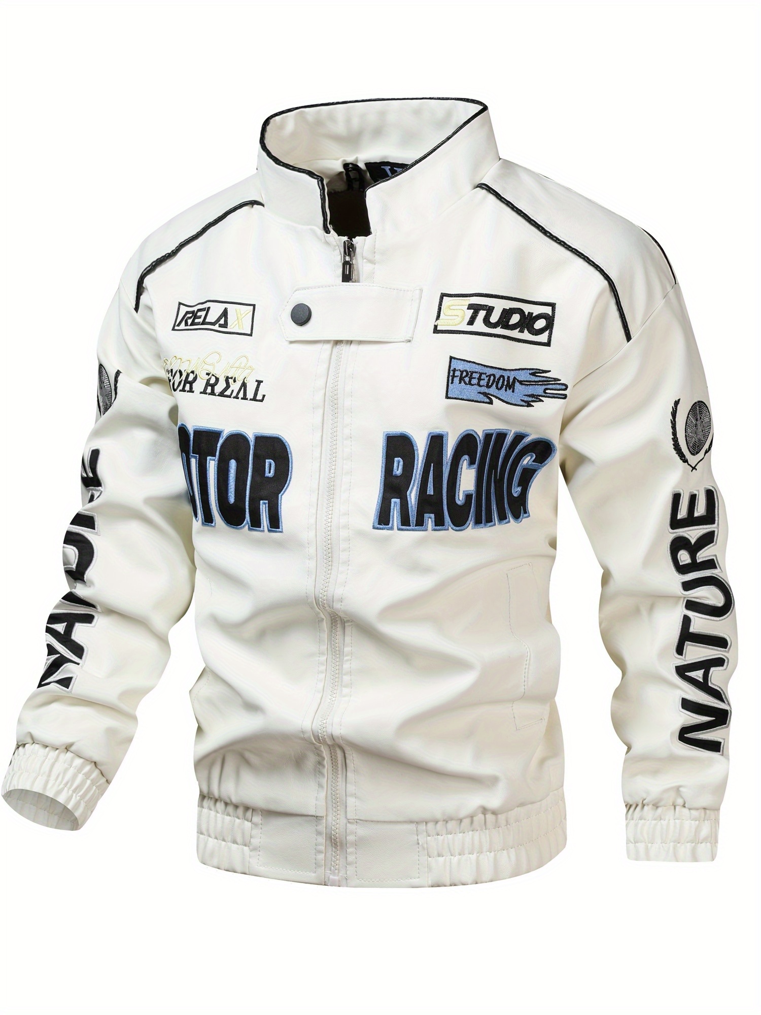 leather jacket for motorcycle sold on Temu United States