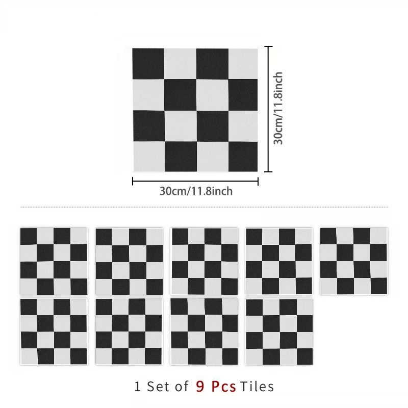 black and white floor tiles sold on Temu New Zealand