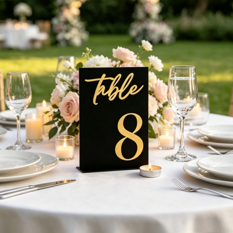 table number signs sold on Temu United States