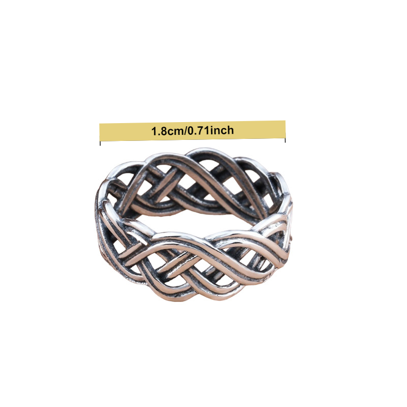 New Multi line String Knot Antique Distressed Ring Popular - Temu