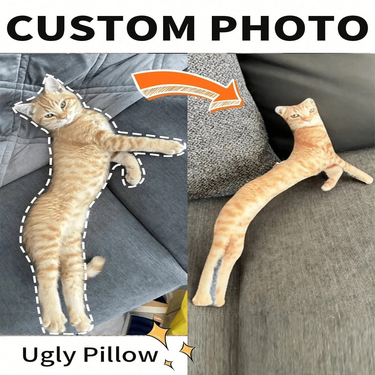 cat pillow sold on Temu United States
