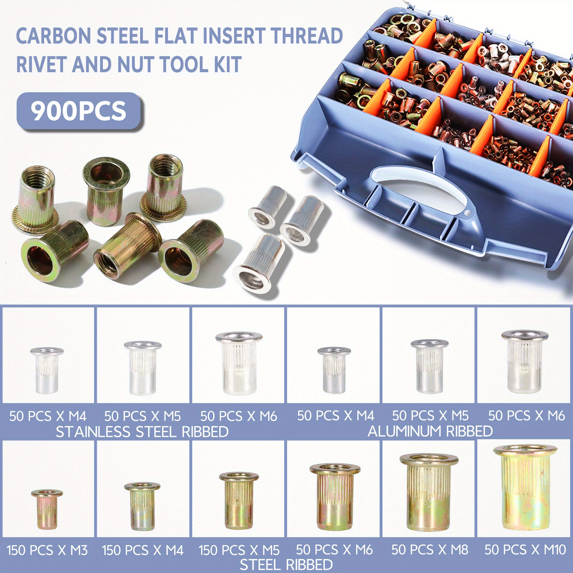 Knurled Threaded Inserts 150-Piece M5 Knurled Threaded Insert Kit ...