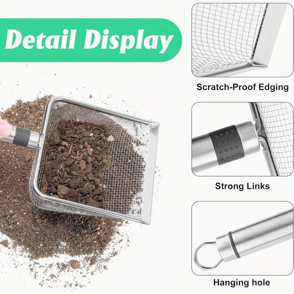 Garden Sifter Mesh Sieve Planting Sifting Pan Soil Filter Stainless ...