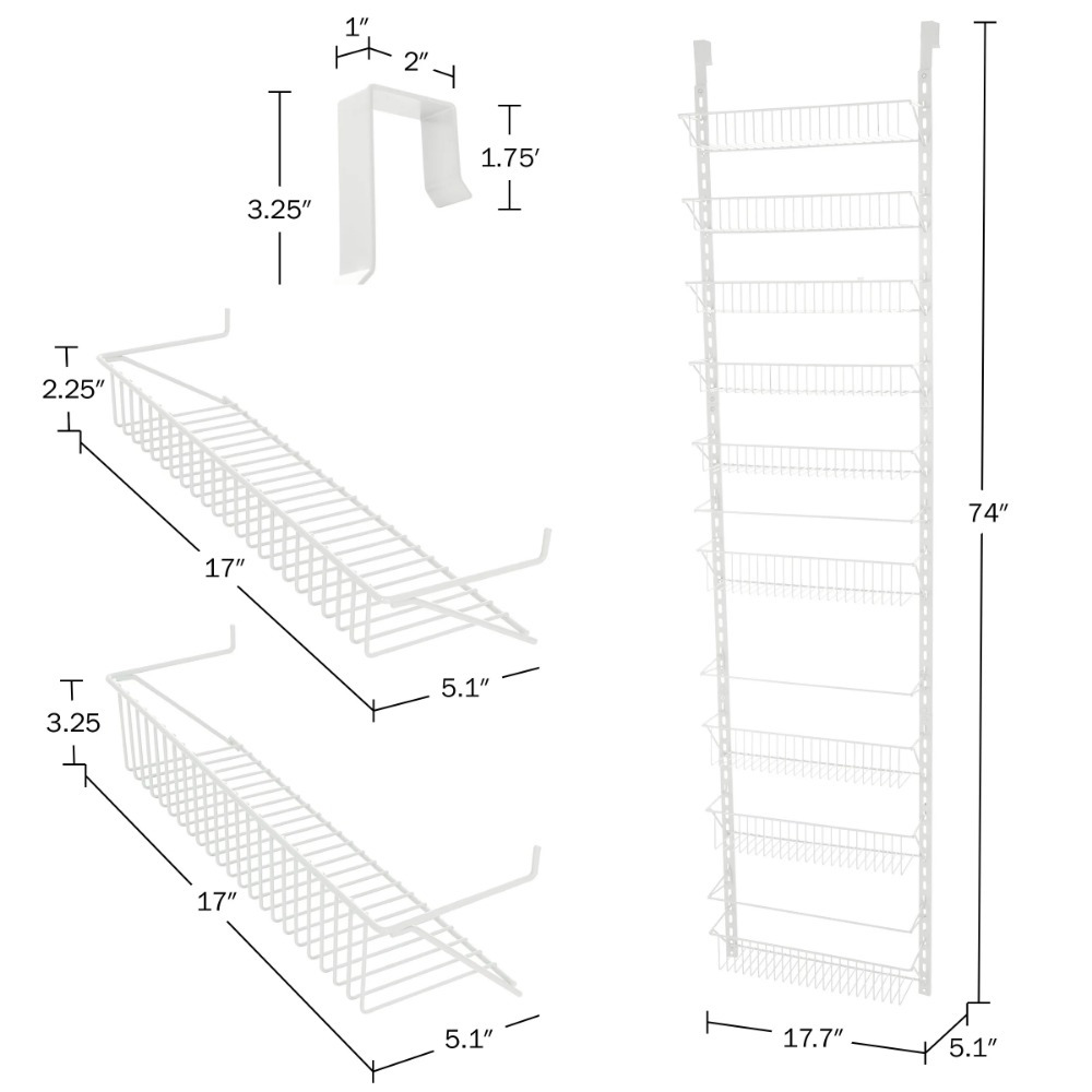 9 tier Hanging Wall Rack door Organizer Adjustable Shelves - Temu