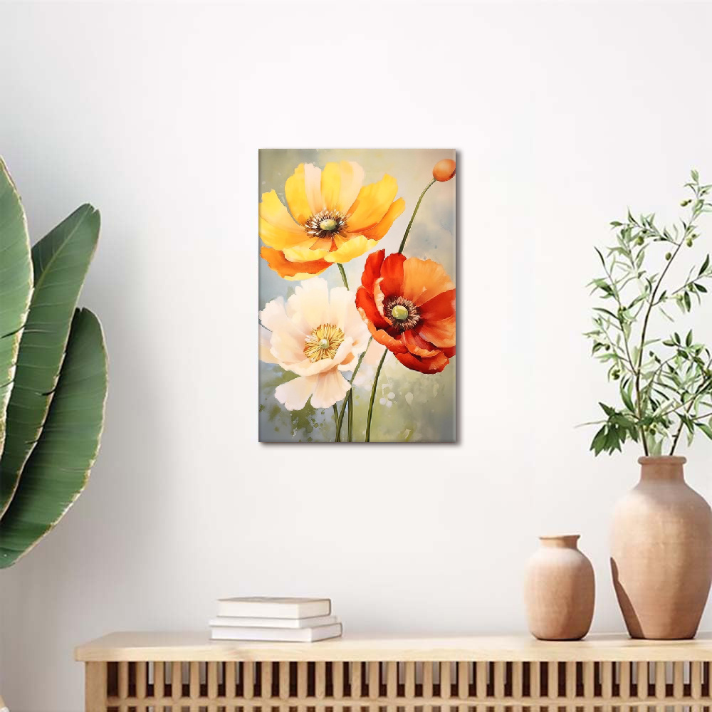 Wooden Framed Colorful Poppy Picture Canvas Prints - Temu