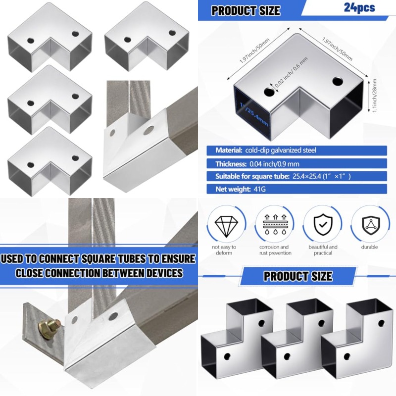 square pvc tubing and connectors sold on Temu United States