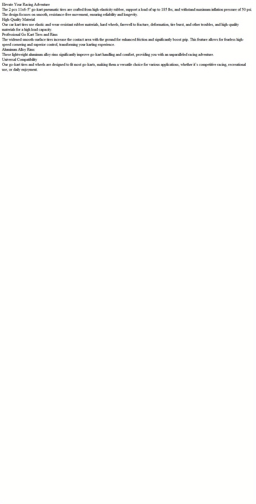 Go Kart Rear Wheels 11x6 5 Aluminum Rims Rubber Tires 2 Pack - Temu