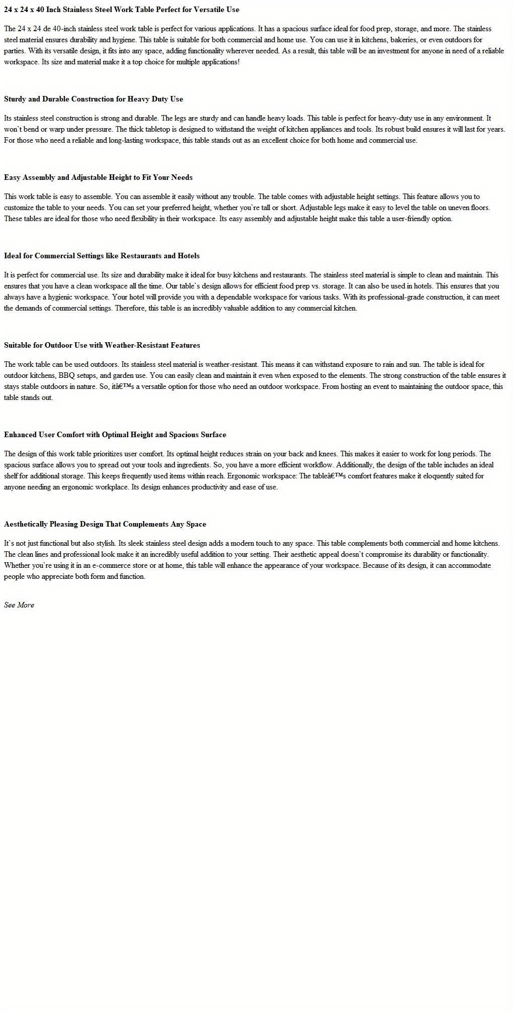 Stainless Steel Adjustable Height Work Table Casters Heavy - Temu Australia