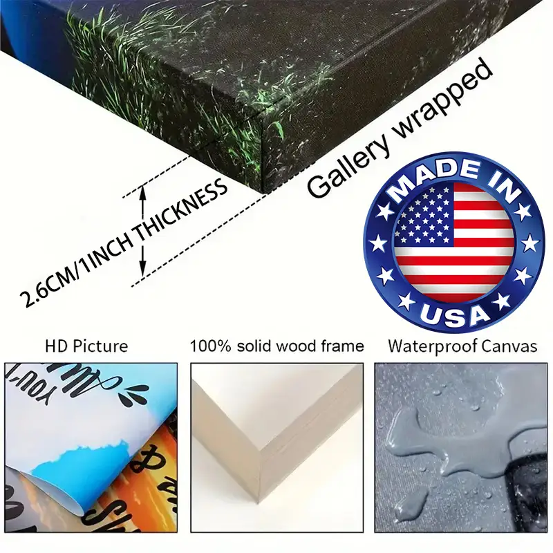 现代抽象画布艺术印刷带木框 客厅 办公室 浴室的别致艺术装饰 家居与餐厅的垂直卡通主题海报 Temu