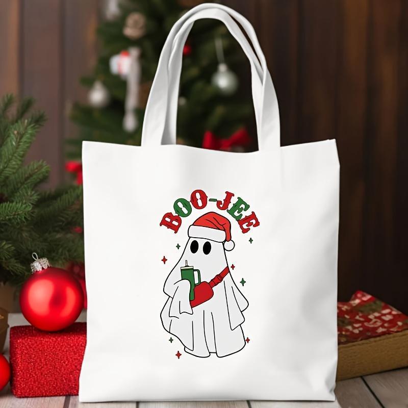 Chic Christmas themed Canvas Tote Bag Women Lightweight - Temu