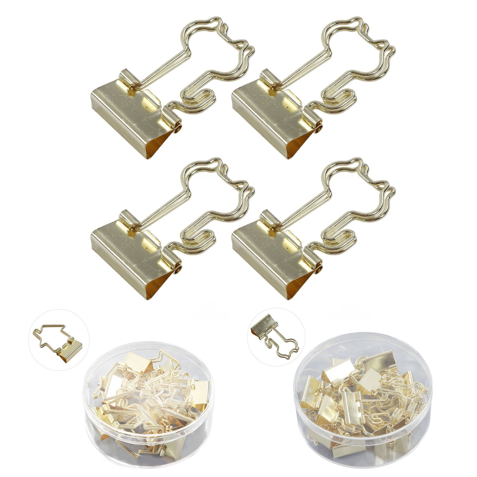 Gold tone Metal Paper Clips Dovetail Tail Office - Temu