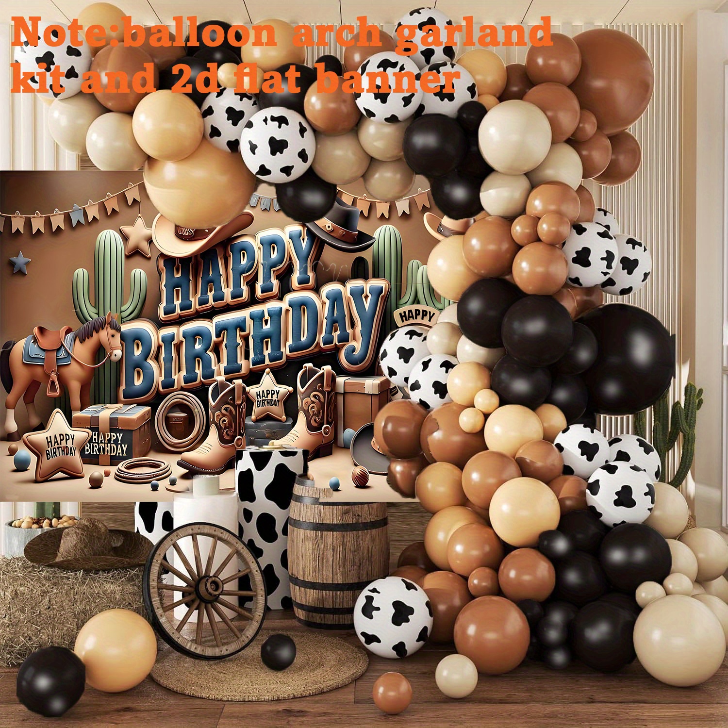 Hoedown Balloon Kit Horse & Bandana Balloon Set - 9 Piece Western Rodeo ...