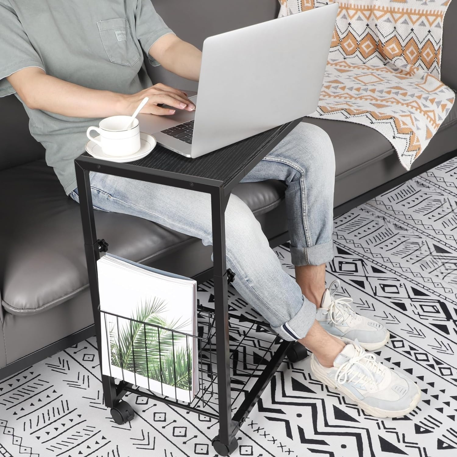 side table with wheels sold on Temu United States