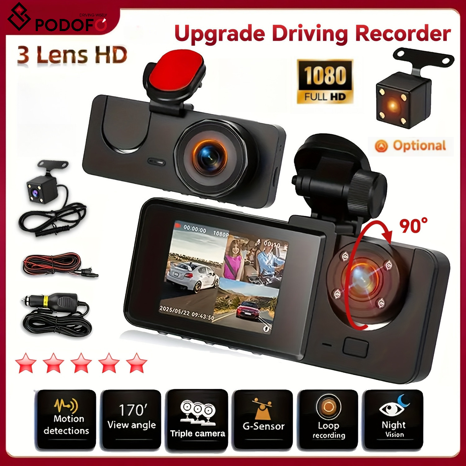 car dash cameras sold on Temu United States