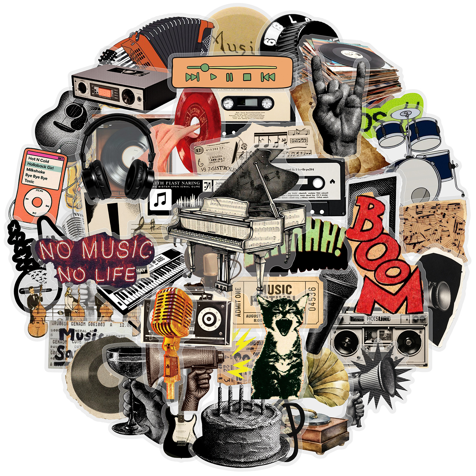rock music stickers sold on Temu United States