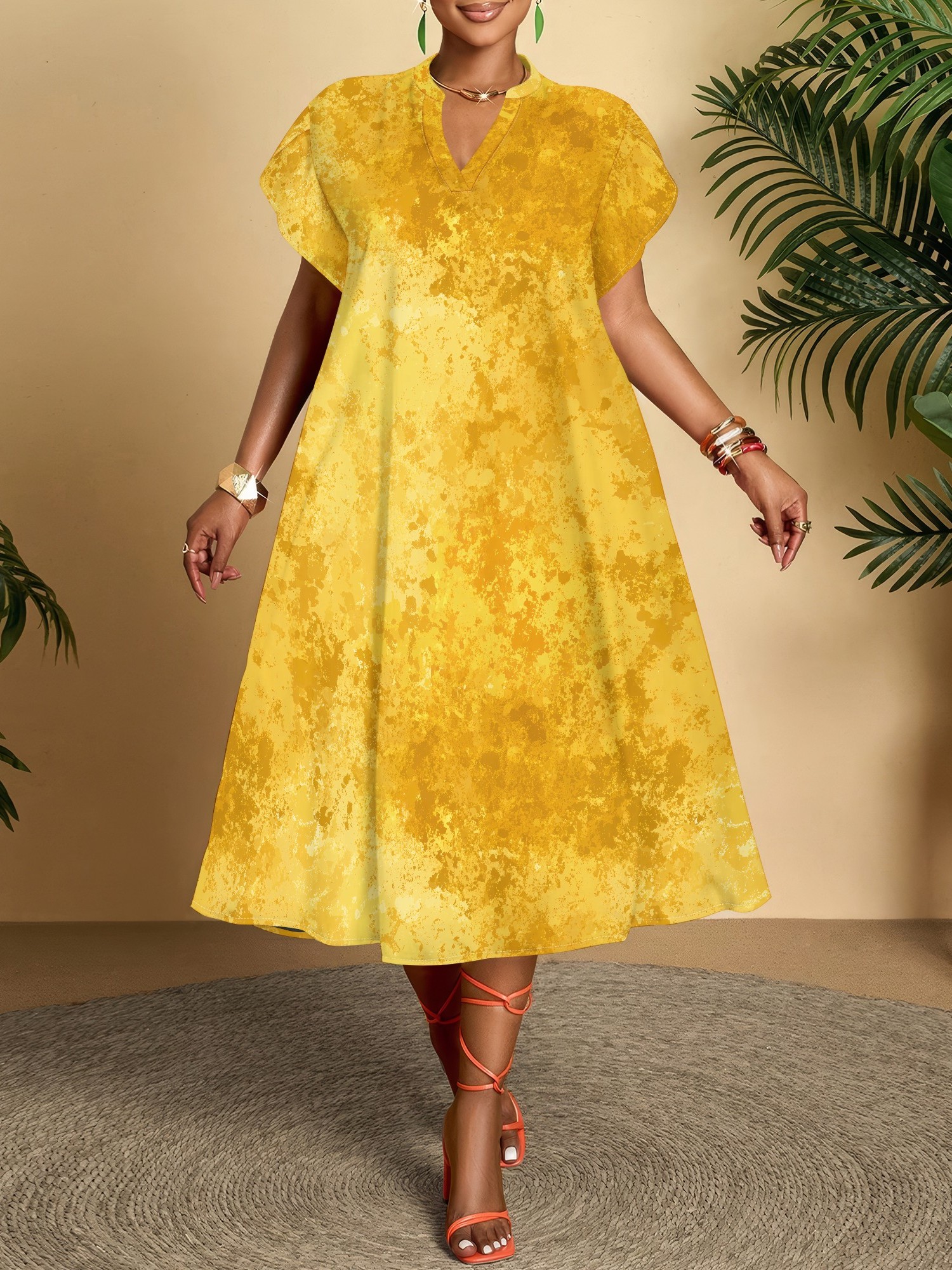 maxi dresses yellow sold on Temu United States