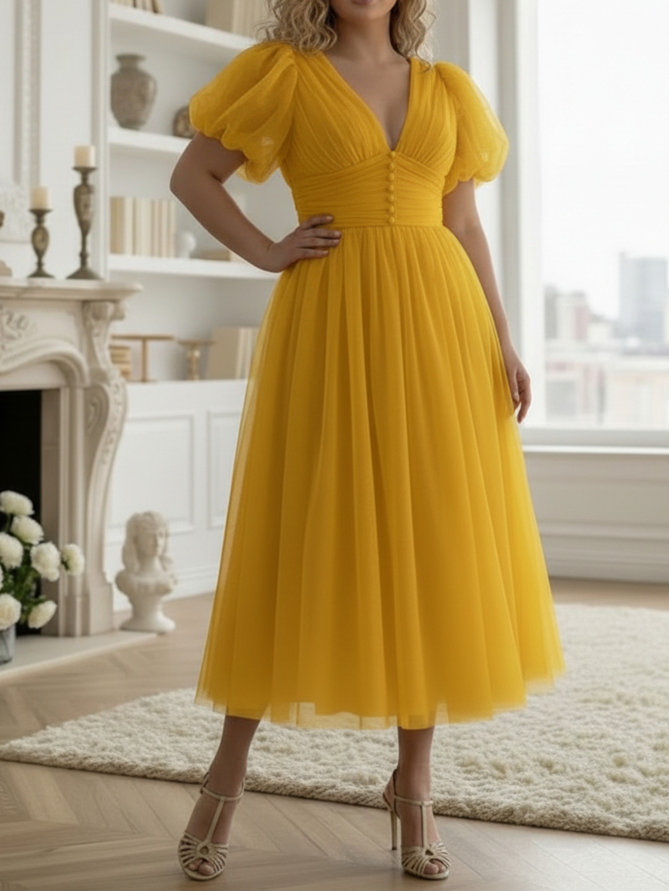 women yellow dresses sold on Temu United States