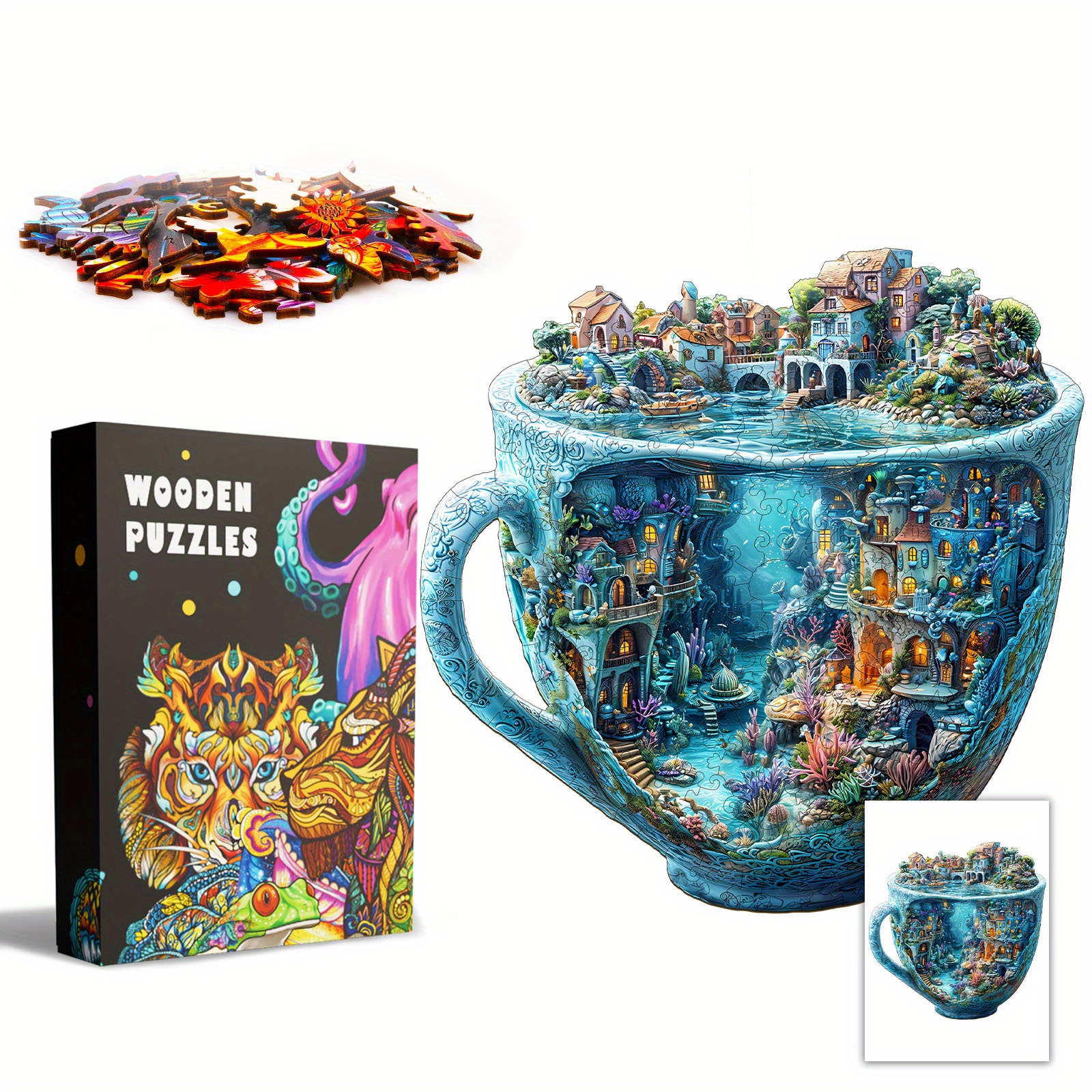 wooden puzzle sold on Temu United States