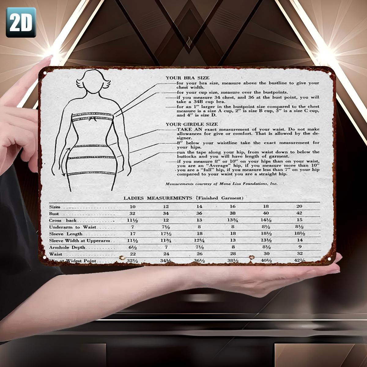 clothing size chart sold on Temu United States