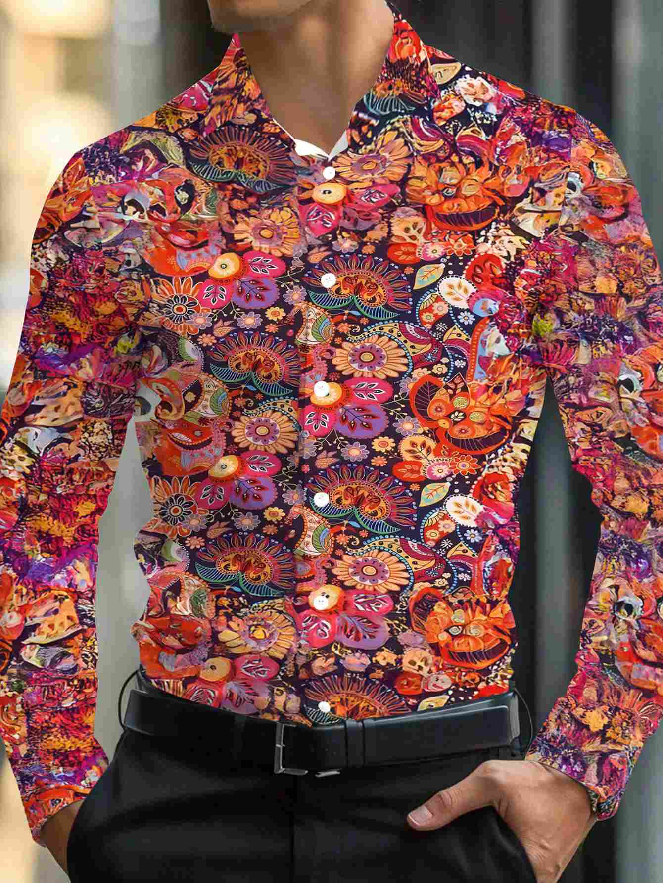 mens paisley shirts sold on Temu United States