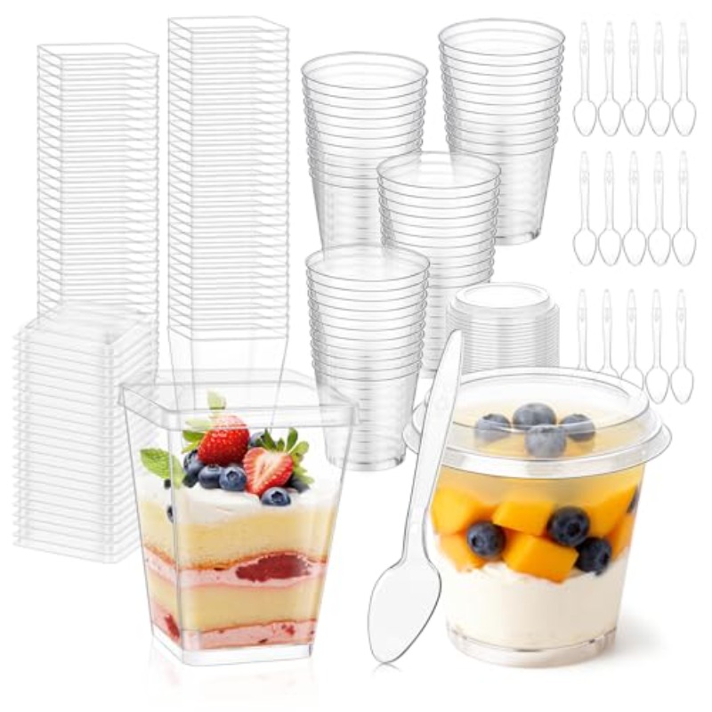 dessert shooter cups with lids sold on Temu United States