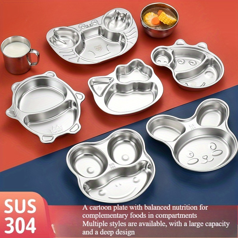 stainless steel baby plate sold on Temu United States