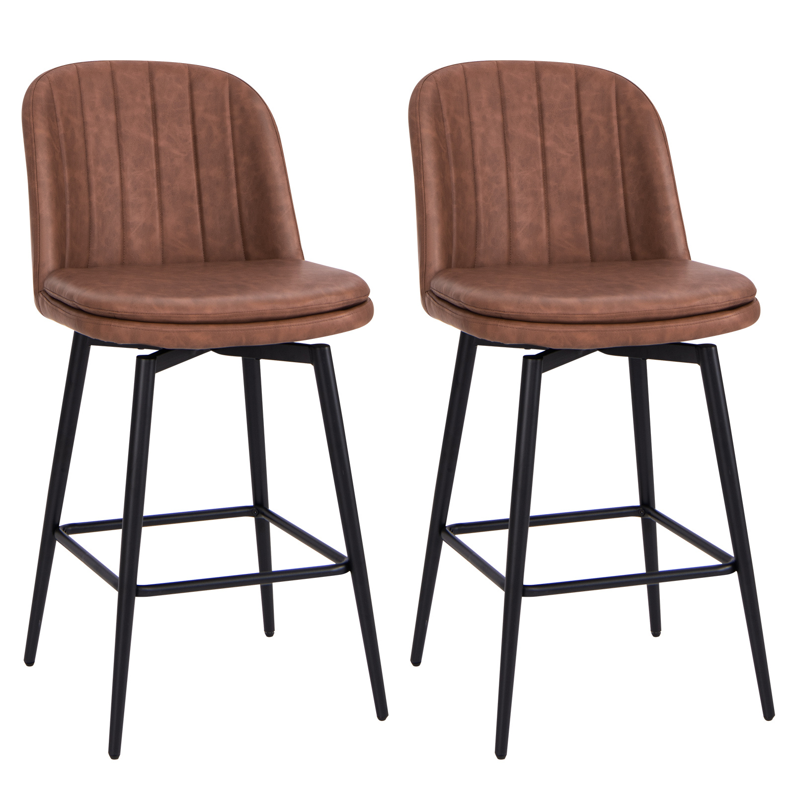 27 Inch Swivel Bar Stool Set 2 4 Counter Height - Temu